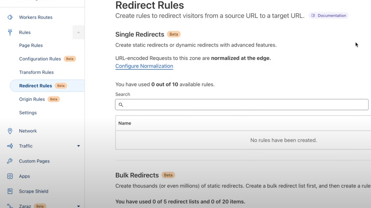 Cloudflare Redirects Walkthrough - Single and Bulk Redirects – One Scales