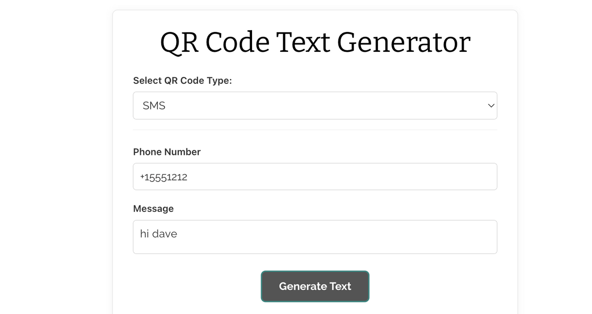 Text Content Generator for QR Codes – One Scales